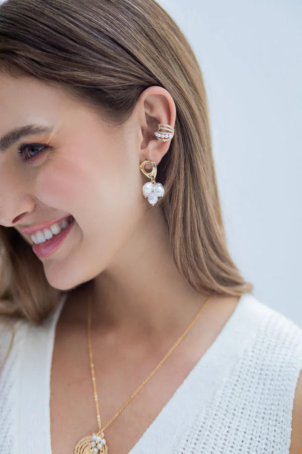 Aretes de moda dorados - Floripondia moda y diseño